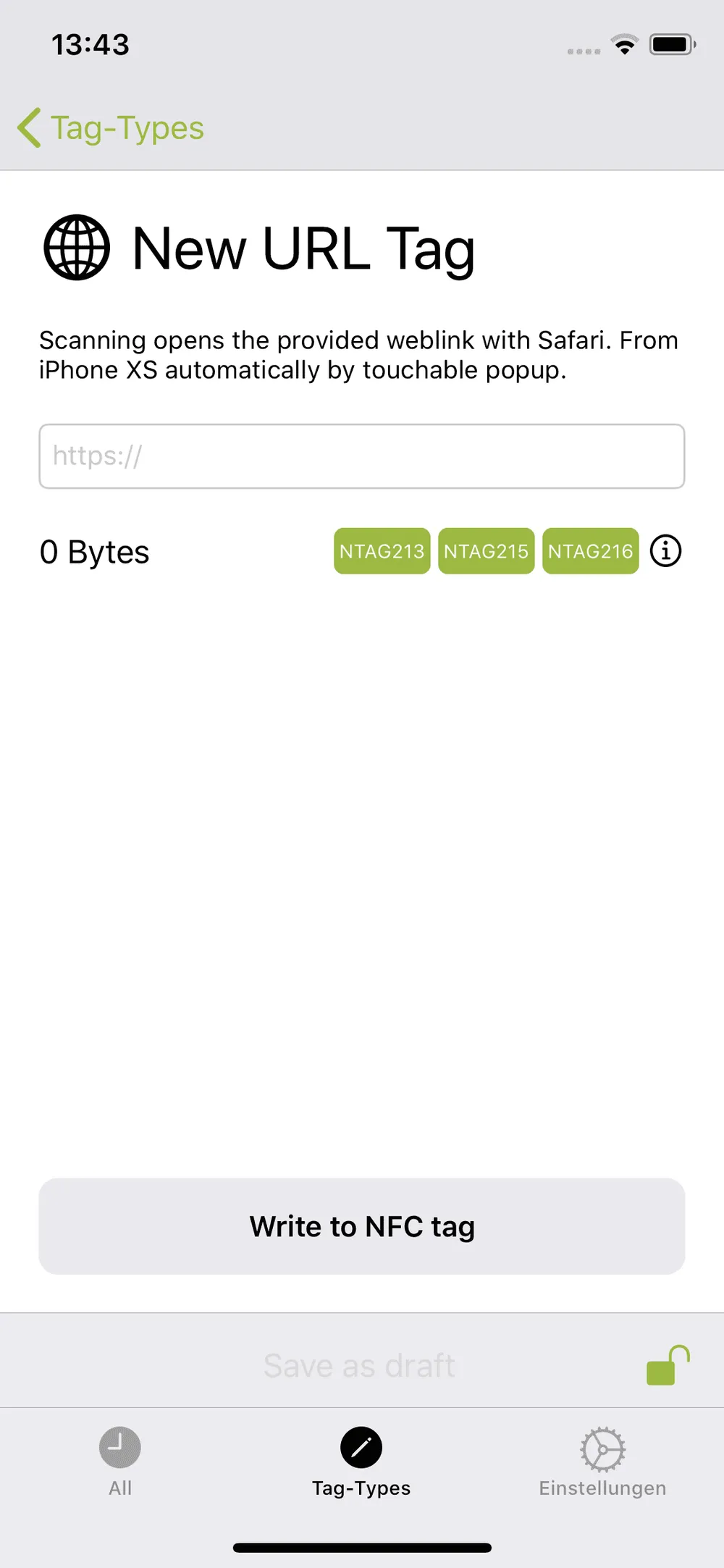 iOS: Label the NFC Cube | NFC-Tag-Shop.de