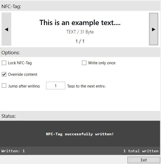 NFC21-Writer - Write NFC-Tags in windows | NFC-Tag-Shop.de
